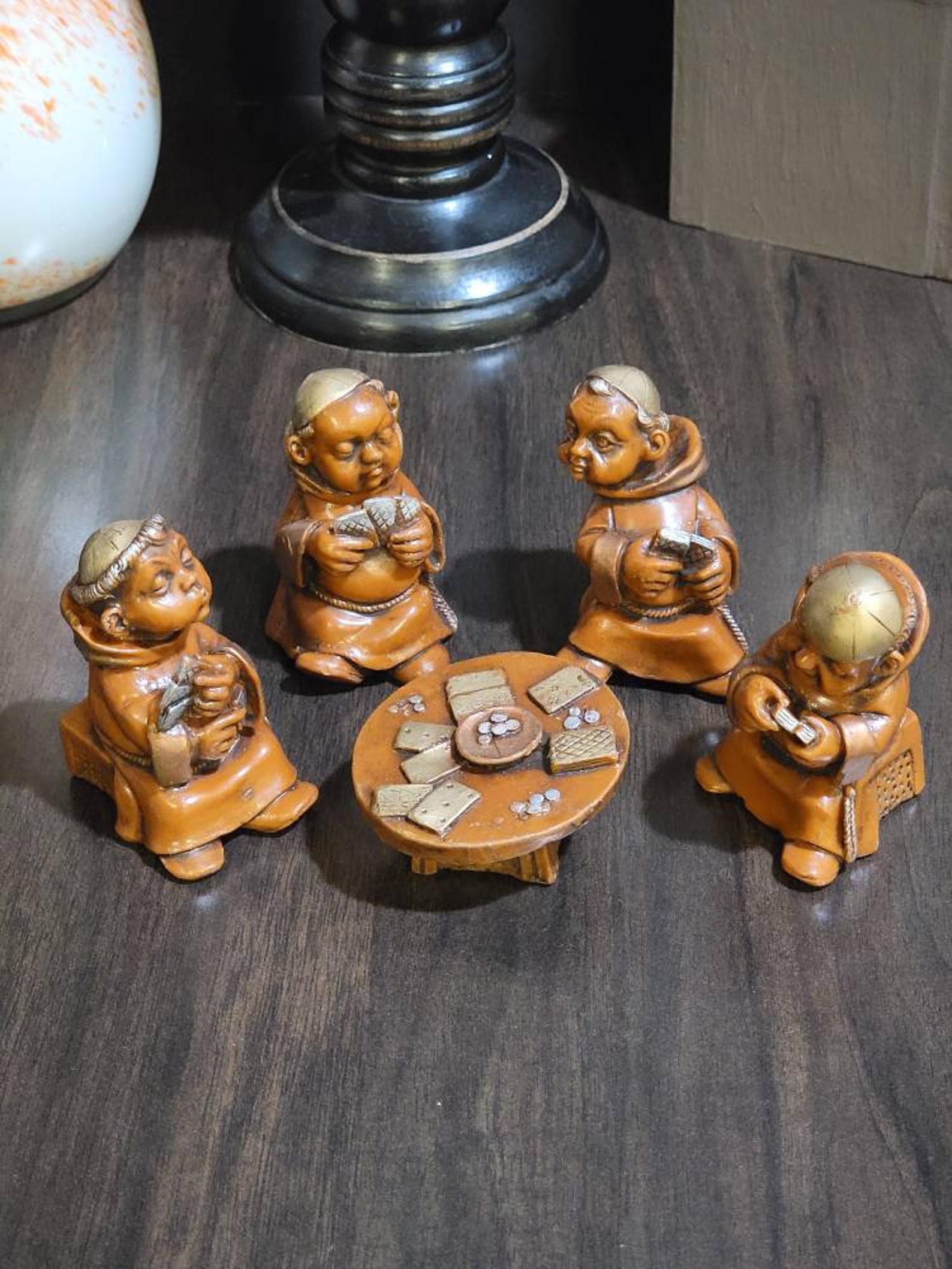 Vintage 4 Monks Playing Cards Poker Figures - Etsy