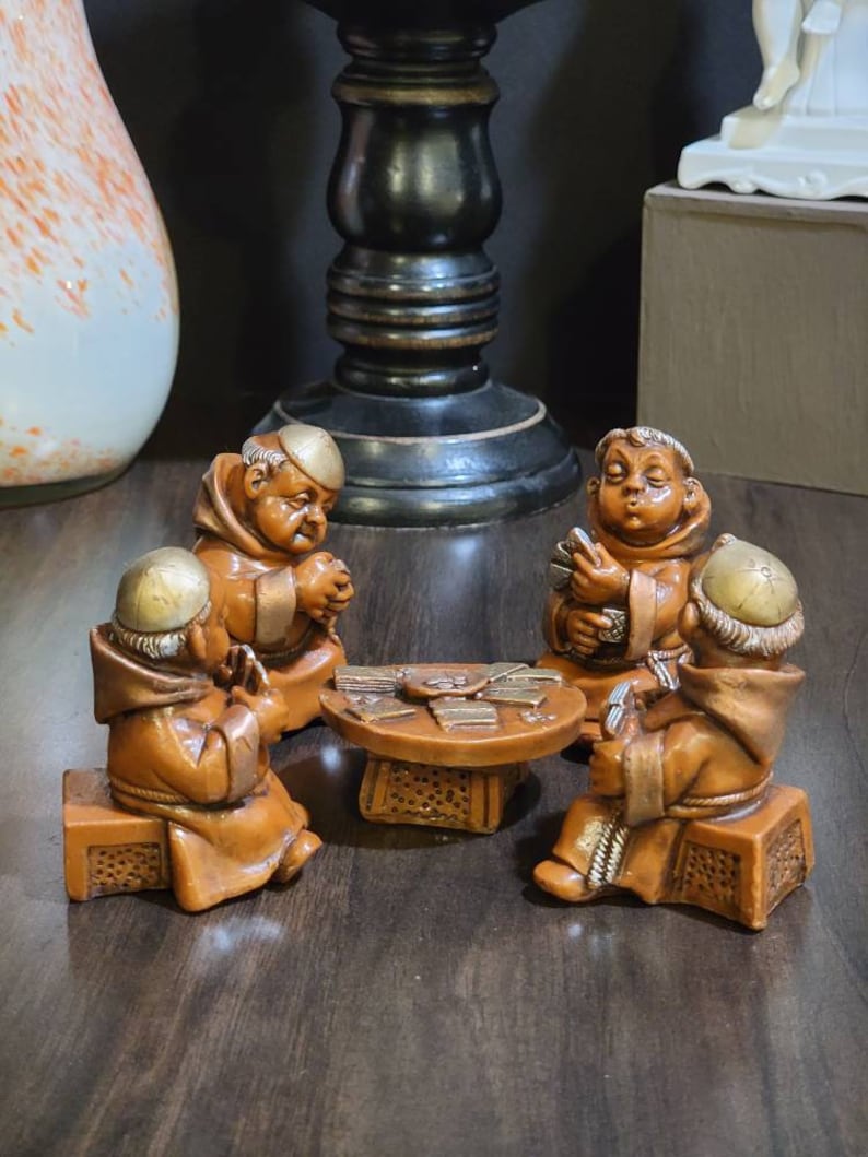 Vintage 4 Monks Playing Cards Poker Figures - Etsy