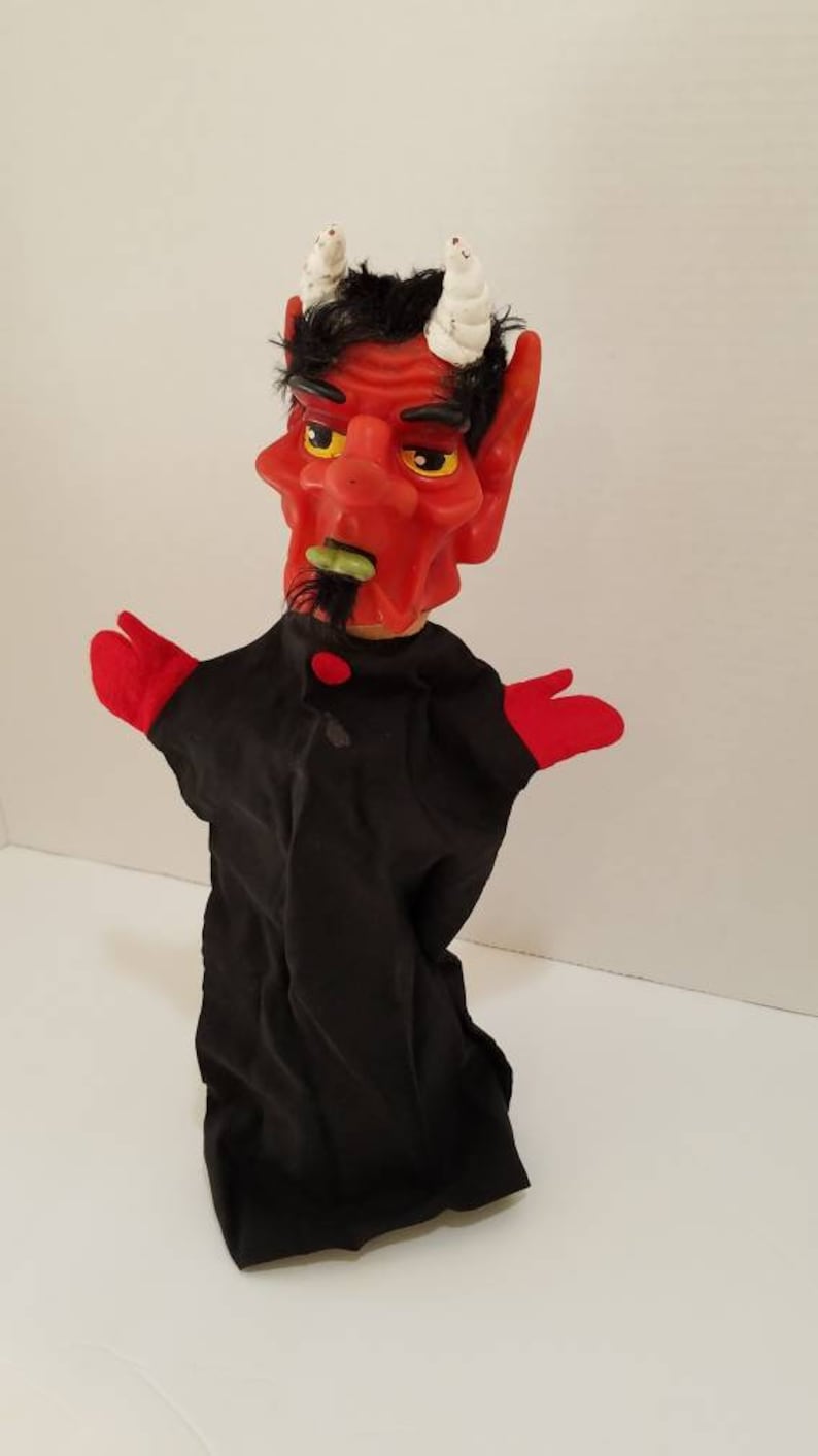 Vintage Satan Hand Puppet Theater Rubber Head Devil Lucifer Glove - Etsy