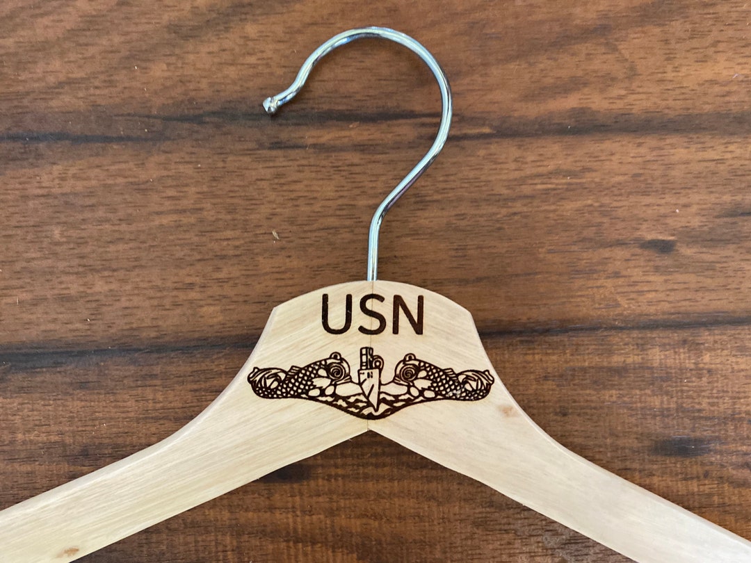 Personalized US Navy Submariner Wooden Hanger | Military Retirement ...