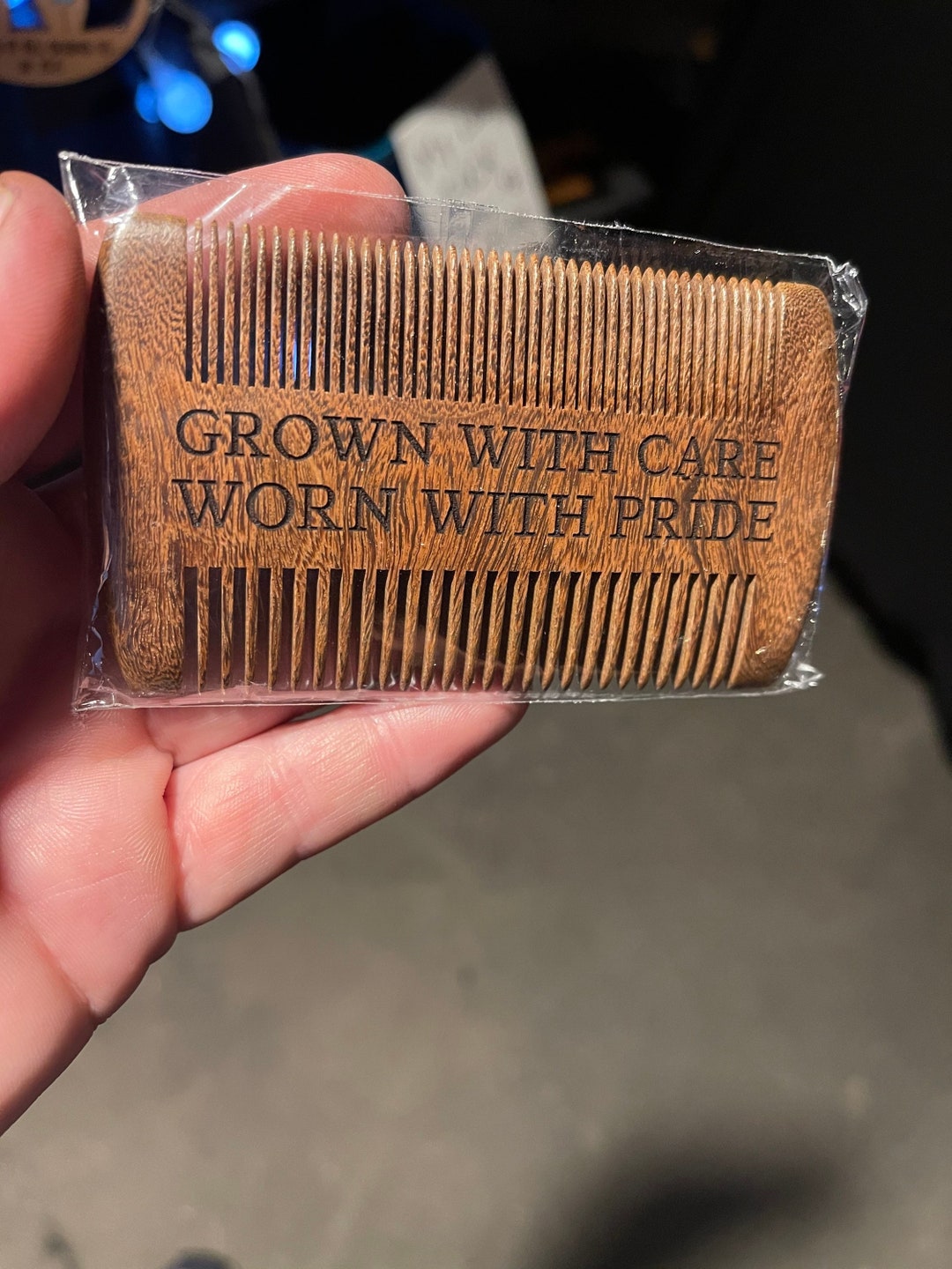 Grown With Care Worn With Pride Beard Comb Mustache Comb - Etsy