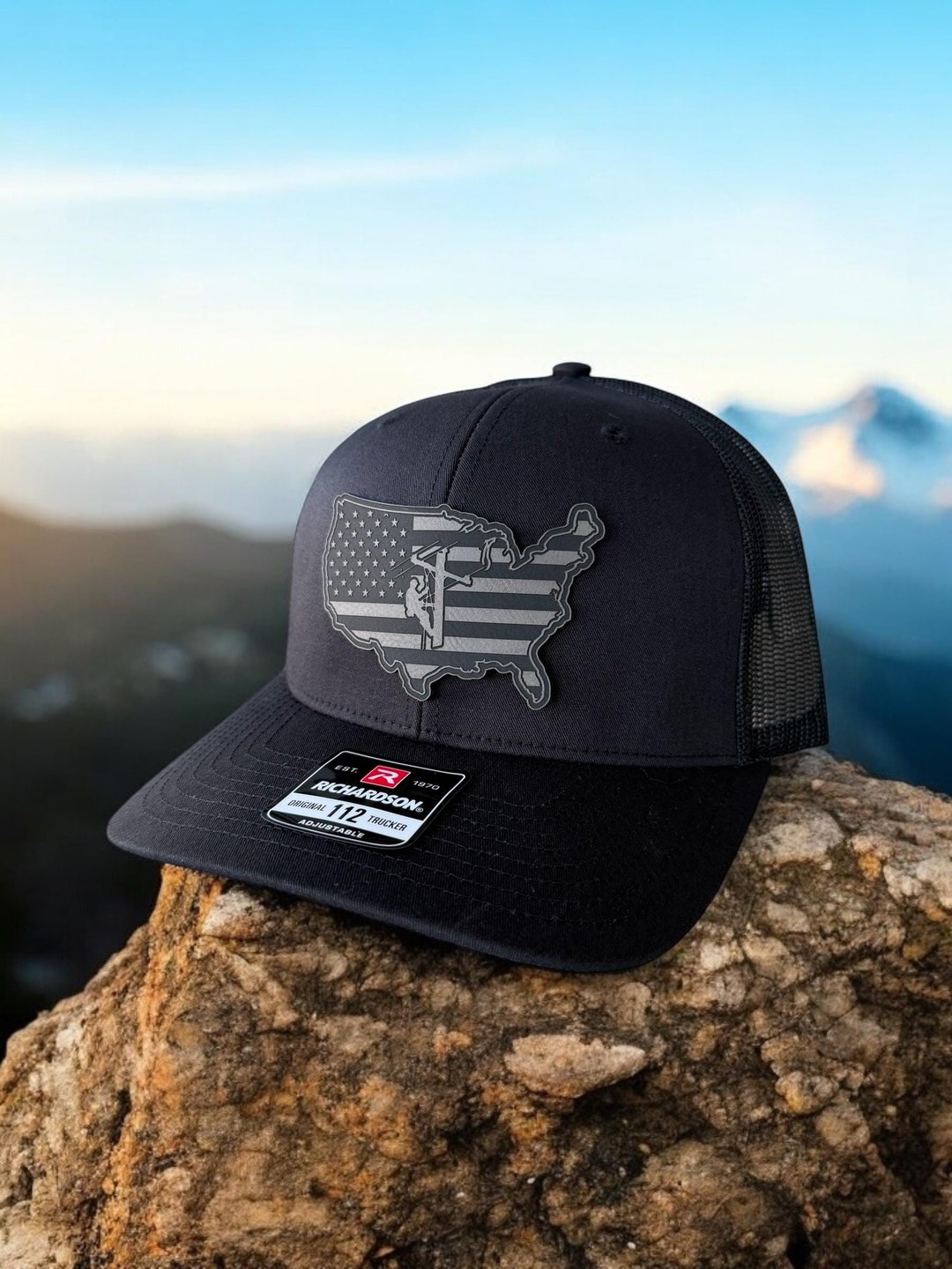 American Flag With Lineman Hat, Lineman Hat With Compacitor, Journeyman ...
