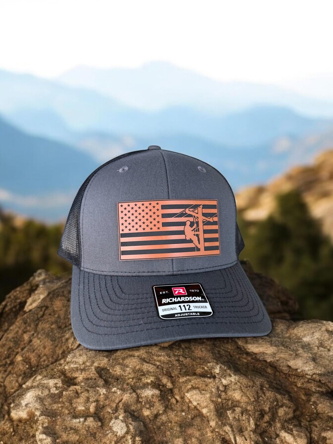 American Flag Lineman Patch Hat - Richardson 112 Trucker Hat - Etsy