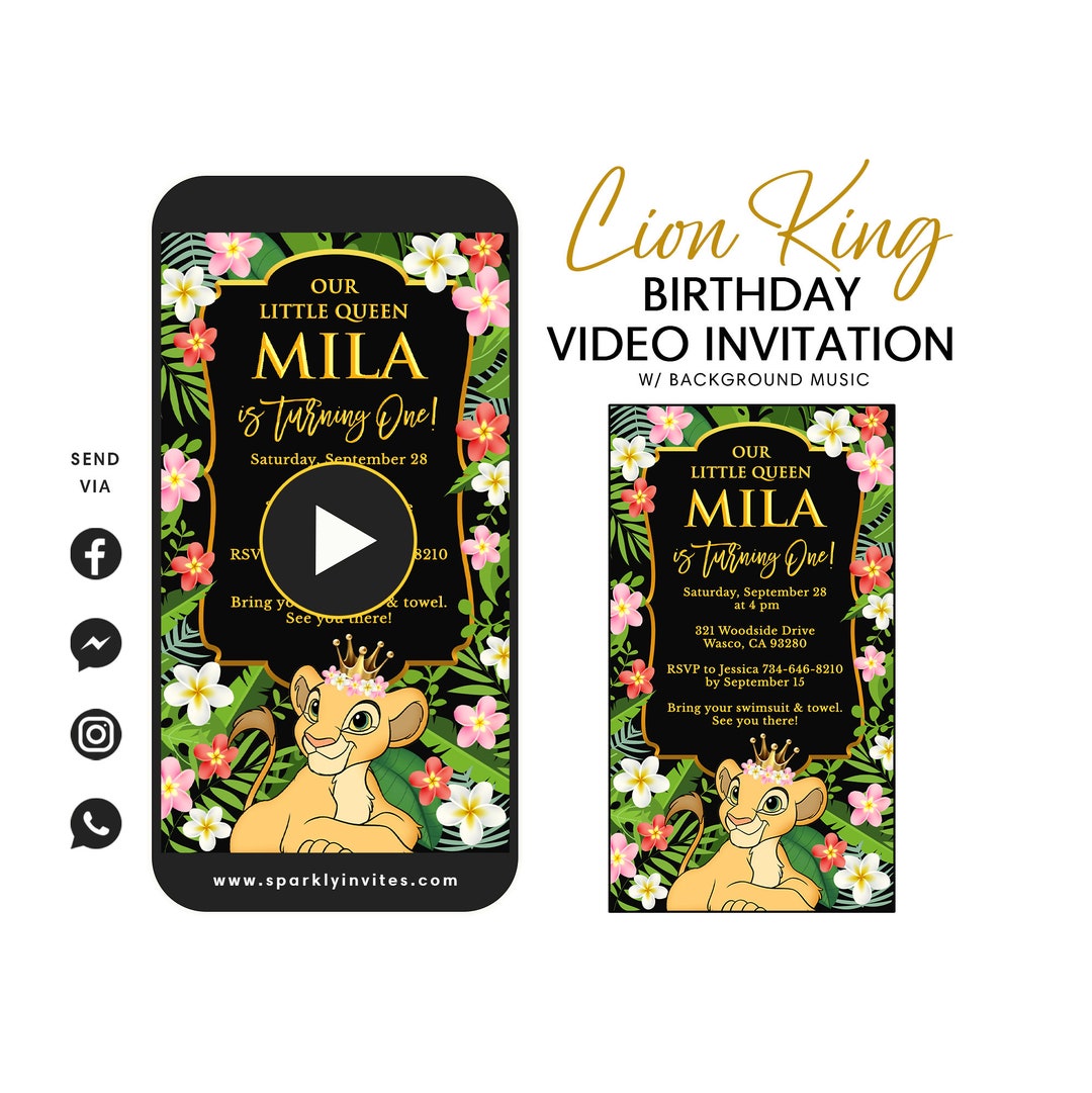 Nala Birthday Lion King Video Invitation, Nala Invitation Ideas ...