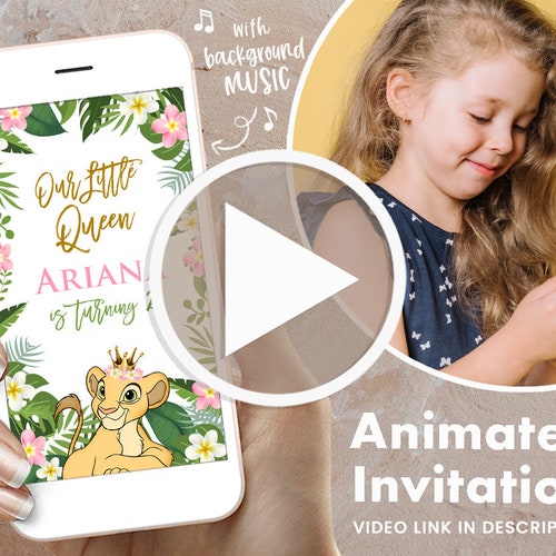 Nala Birthday Invitation Lion King Girl Birthday Invitation - Etsy