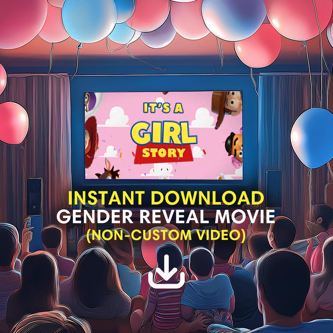INSTANT DOWNLOAD Gender Reveal Movie, Toy Story Girl Gender Reveal ...