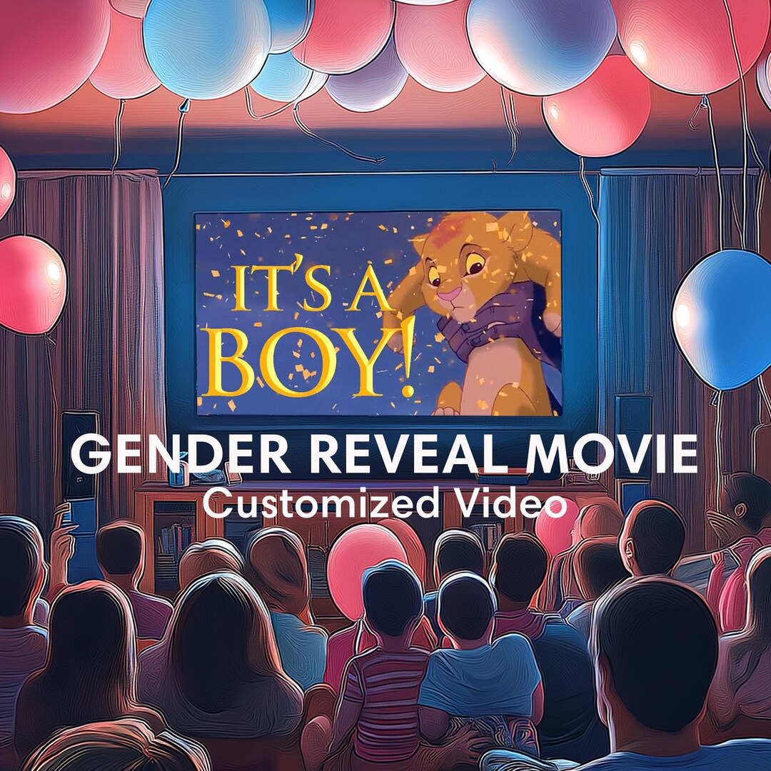 Lion King It's a Boy Gender Reveal Movie, Boy or Girl Gender Reveal ...