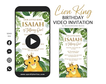 Lion King Invitation Lion King Birthday Party Invitation Lion King ...