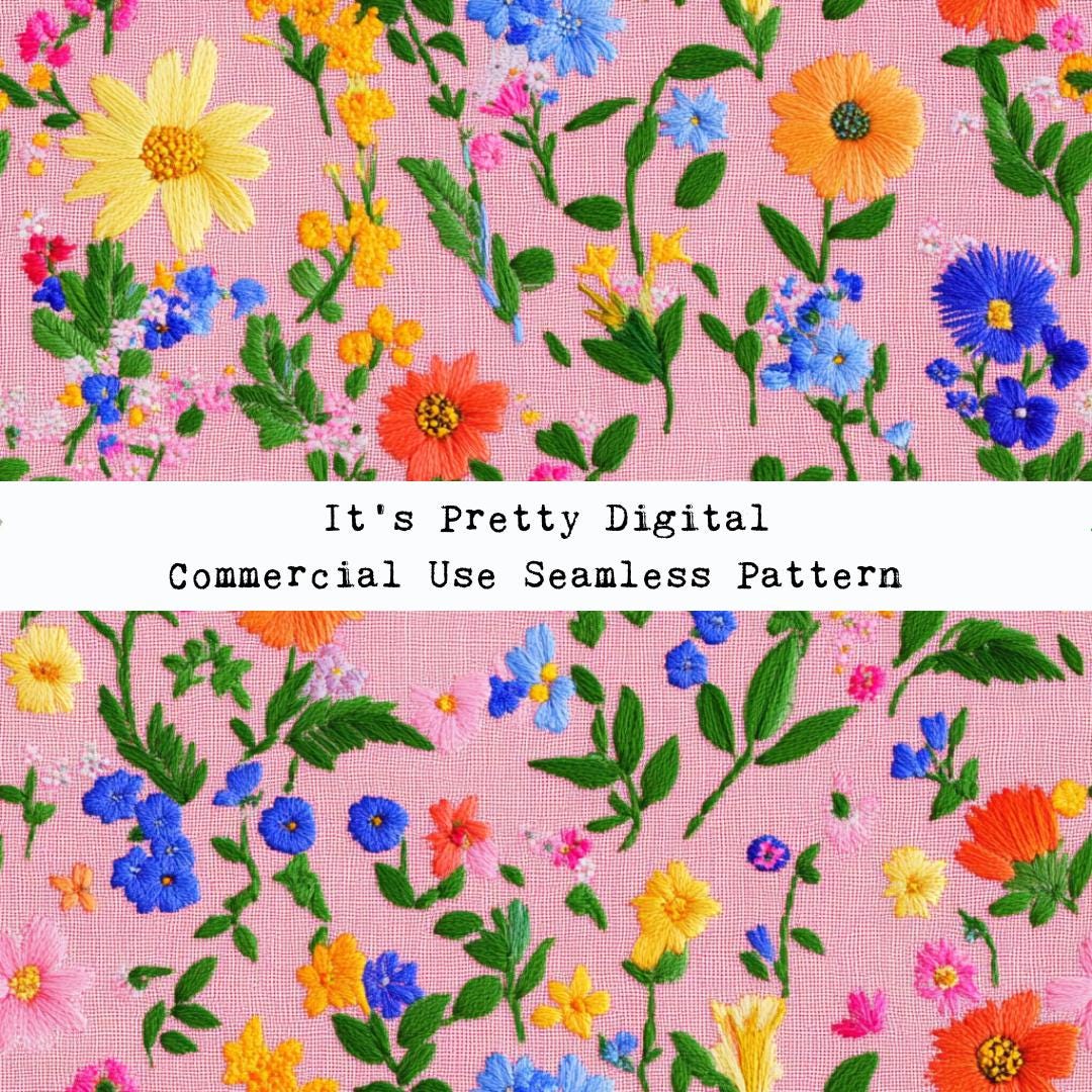 3d Realistic Embroidery Textured Style Seamless Repeat Pattern Digital ...