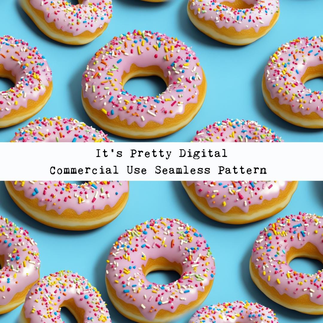 Realistic 3d Donuts Doughnuts Icing Seamless Repeat Pattern Design ...