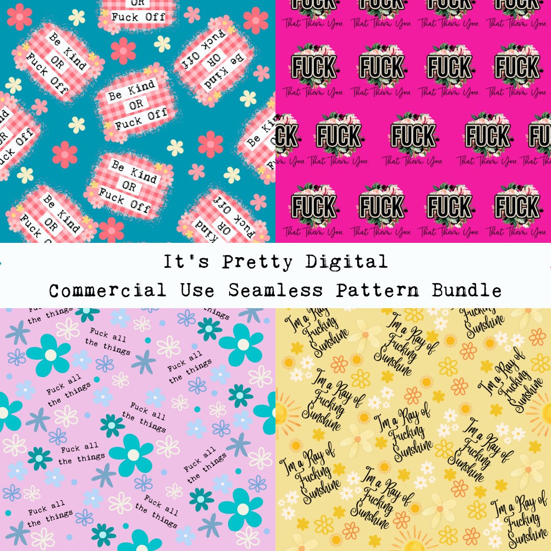 Sassy Sweary Seamless Swear Word Pattern Bundle Commercial Use Digital ...