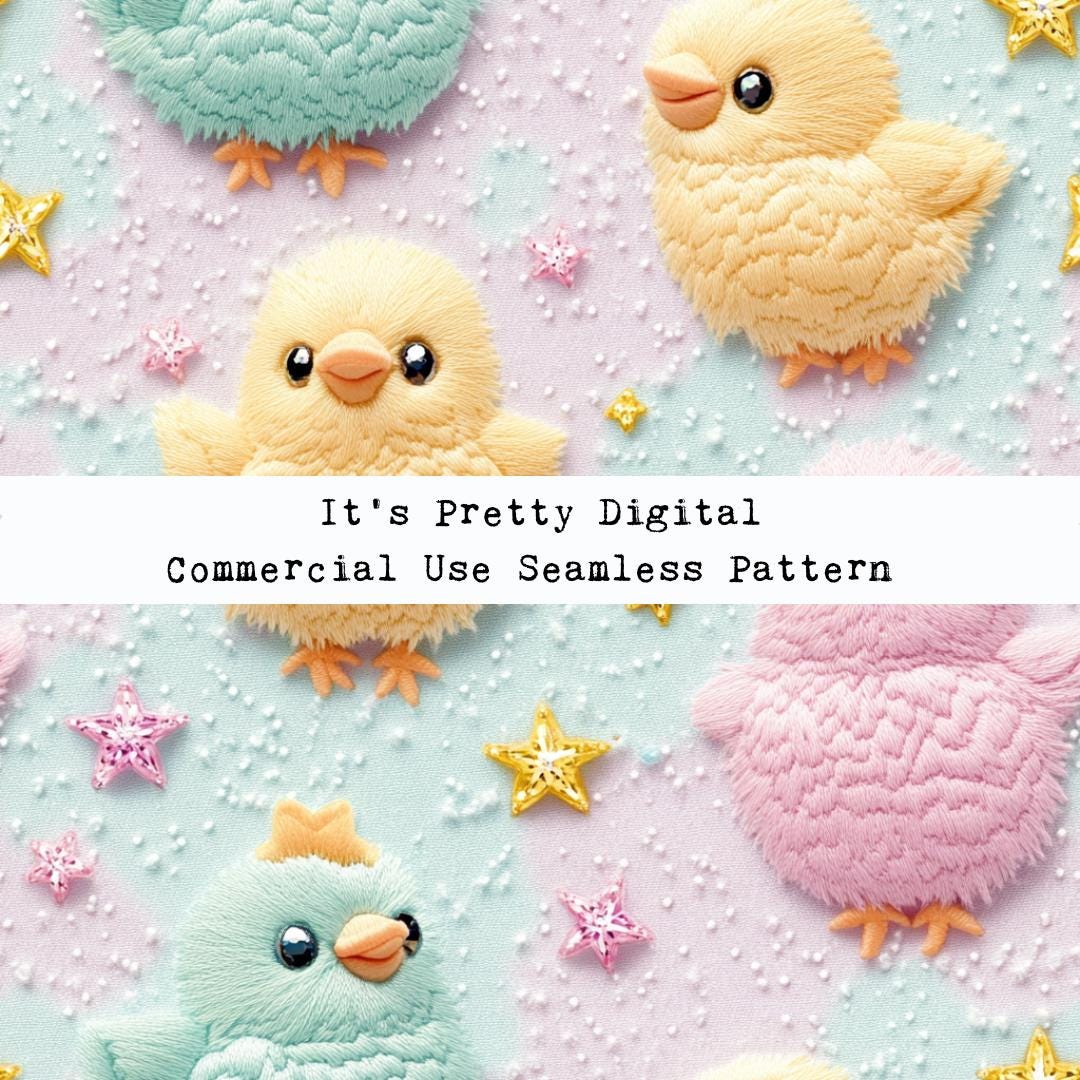 3d Three Dimensional Realistic Baby Chickens Textured Seamless Repeat ...