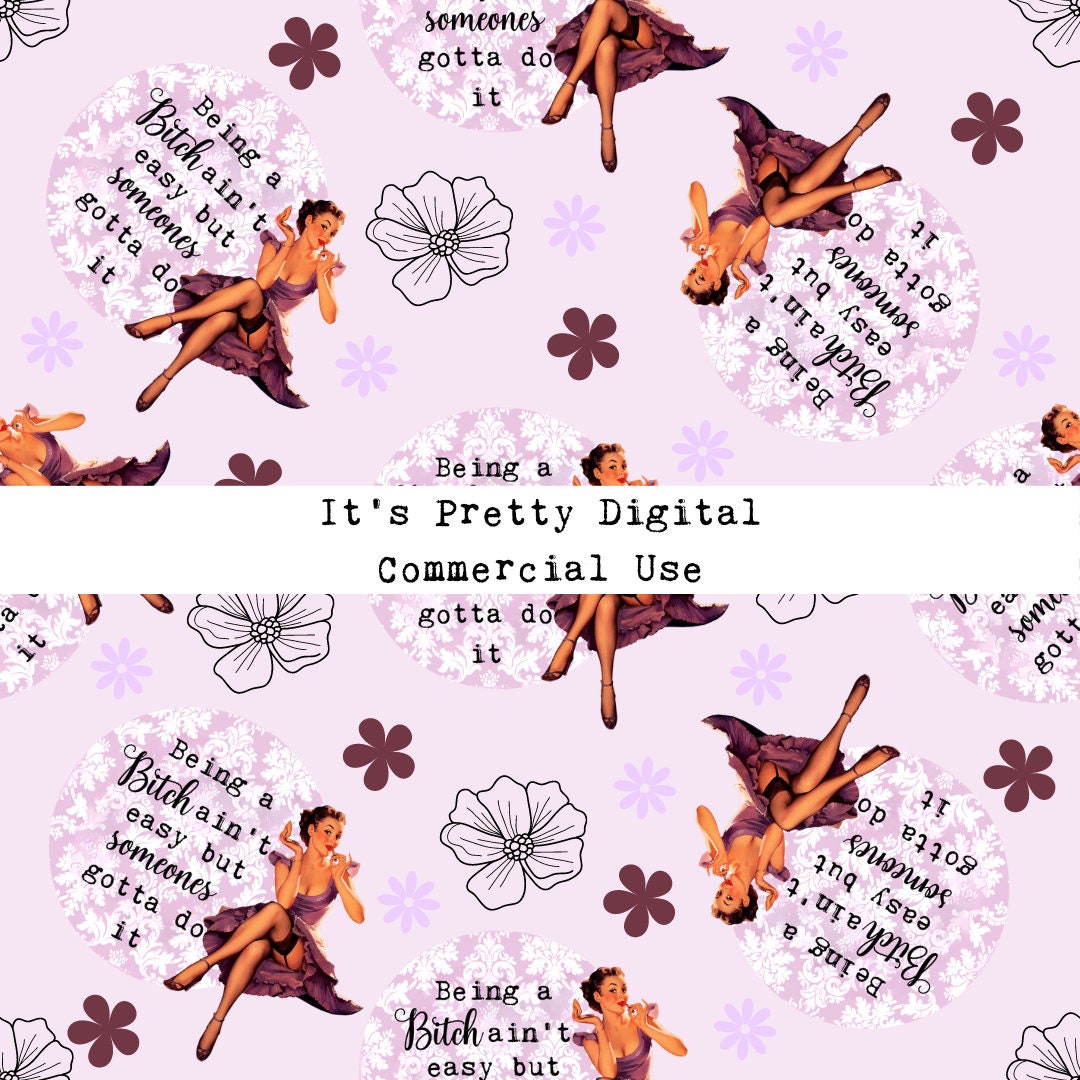 Retro Pin-up Girls Fabric Pattern, Sassy Housewives Design (digital) - Etsy