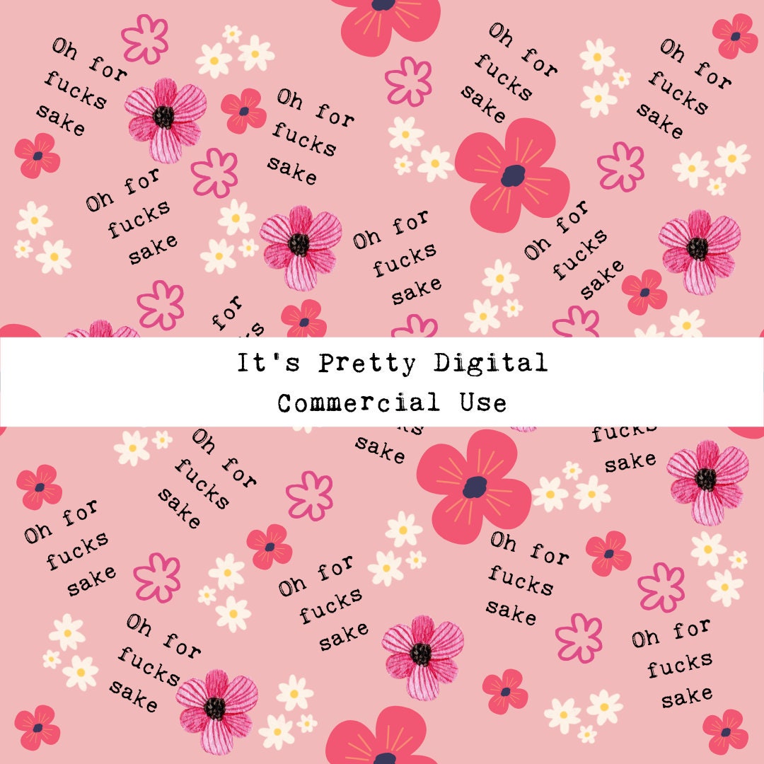 Sweary Swear Word Seamless Digital Paper Commercial Use Fabric Design ...