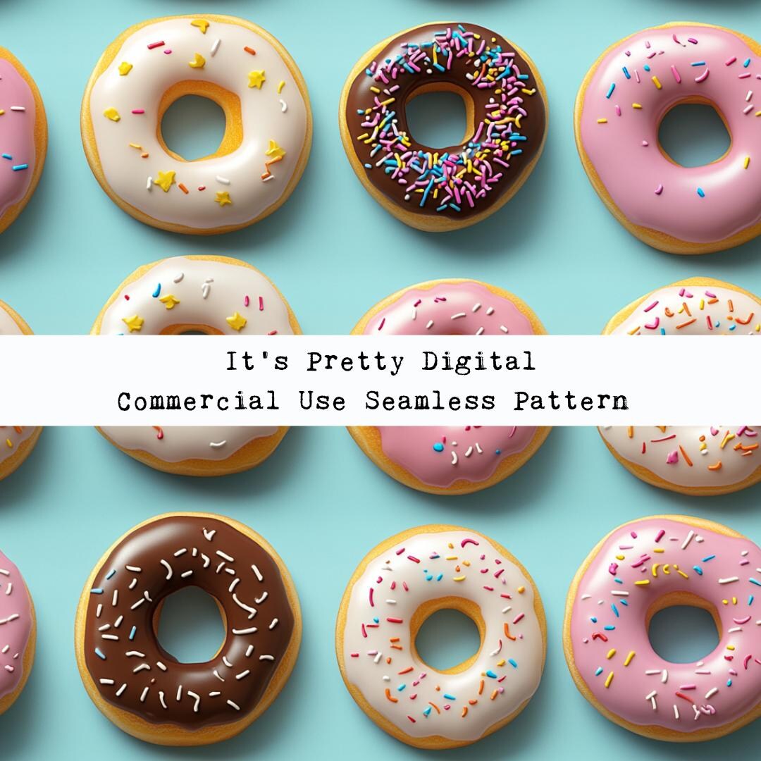 Realistic 3d Donuts Doughnut Seamless Repeat Pattern Design Custom ...