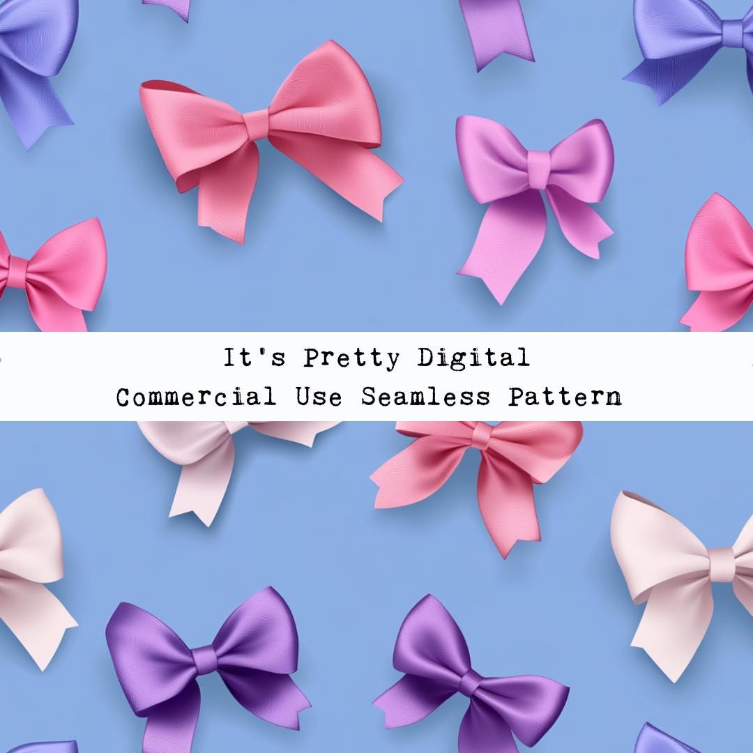 Preppy Pretty Coquette Bows Ribbon Realistic 3d Seamless Repeat Pattern ...