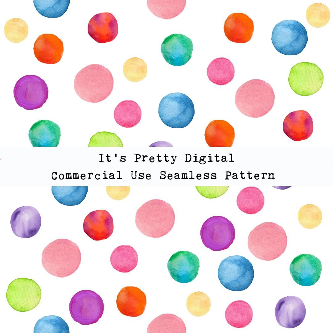 Retro Watercolour Bright Bubbles Circles Commercial Use Colourful ...
