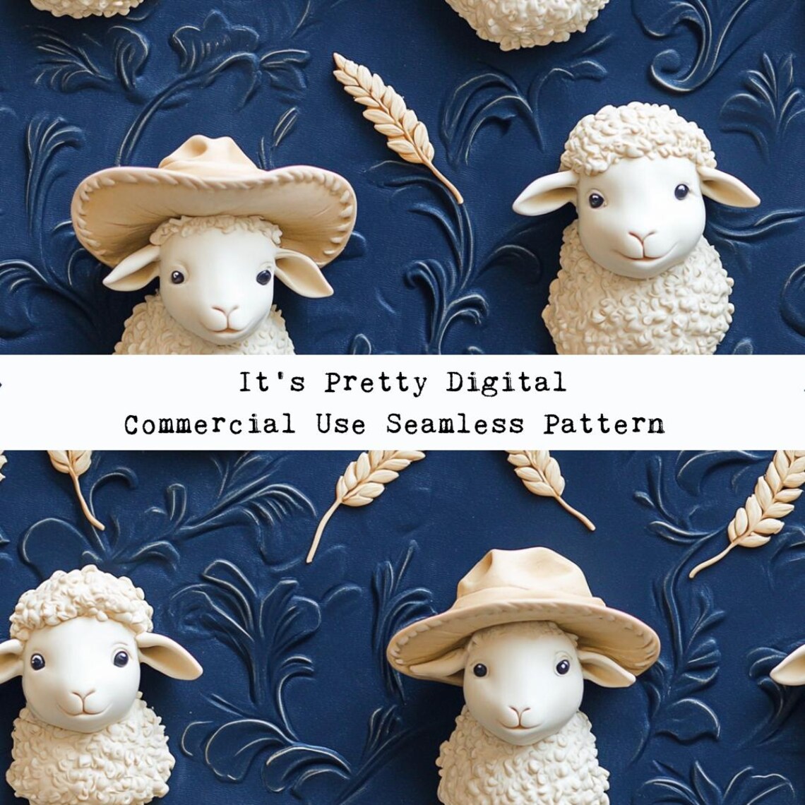 Country Lambs Polymer Clay Realistic 3d Textured Seamless Design ...