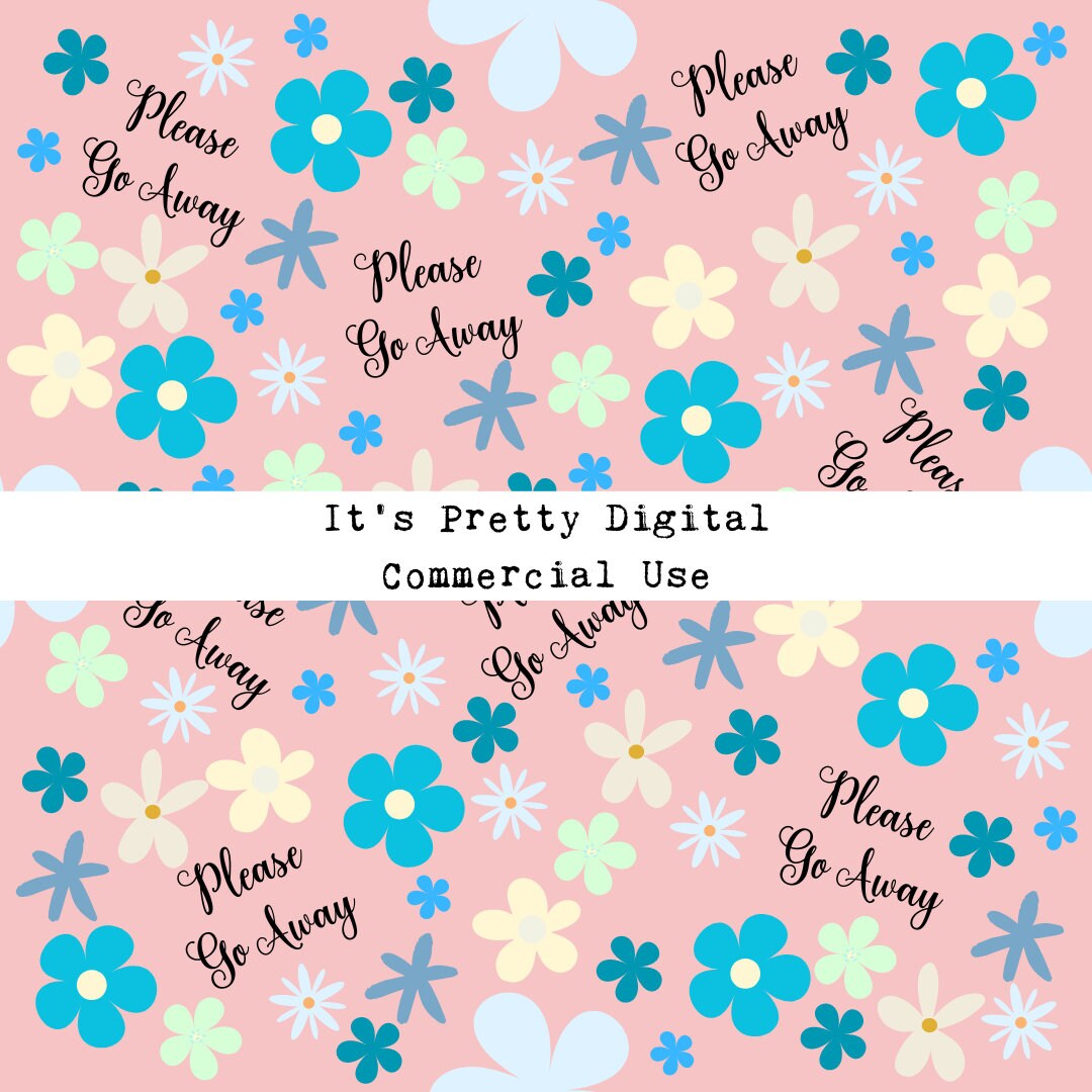 Please Go Away Peach Seamless Digital Surface Pattern Fabric Design ...