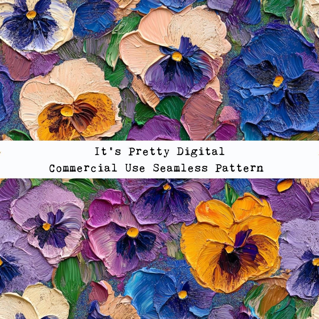 Painted Pansies Realistic Paint Texture 3d Three Dimensional Commercial ...