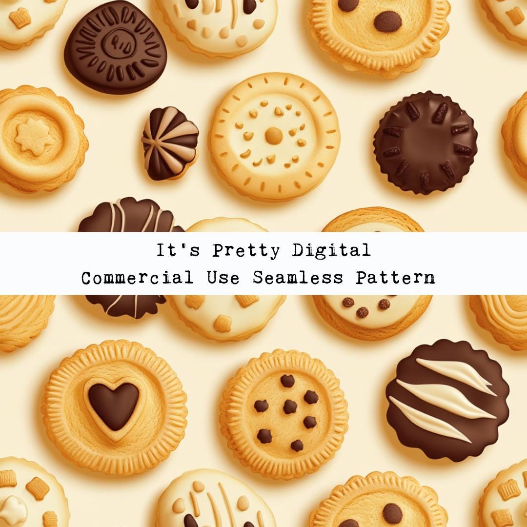 Realistic 3d Textured Cookies Biscuits Food Dessert Seamless Repeat ...