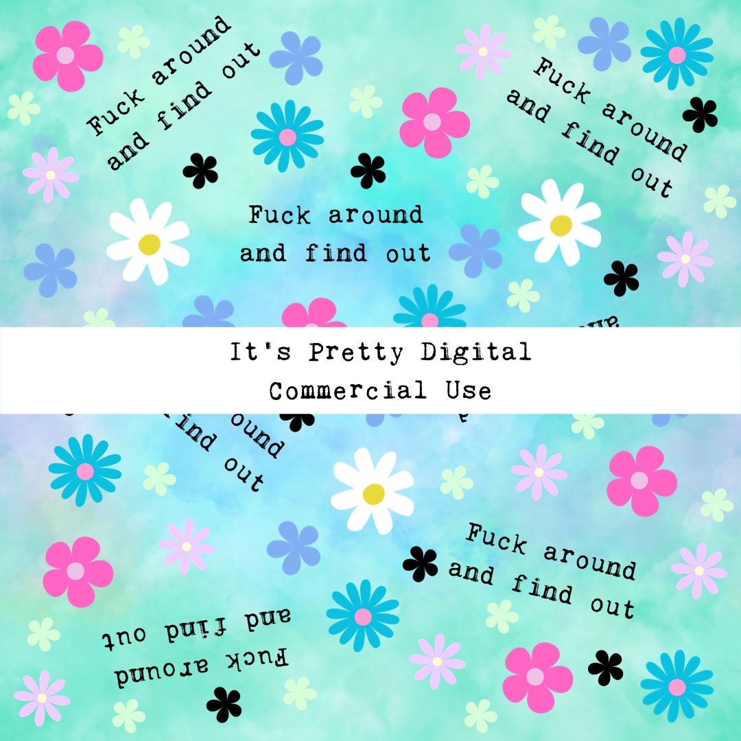 Fuck Around Swear Word Sassy Seamless Pattern Fabric Design Commercial ...