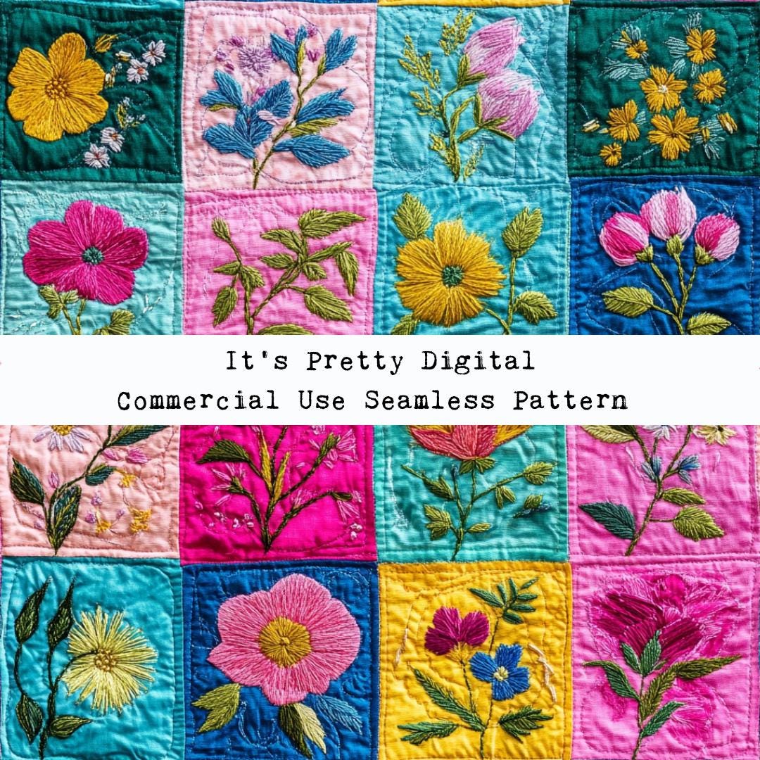 Realistic 3d Three Dimensional Patchwork Quilt Custom Seamless Fabric ...