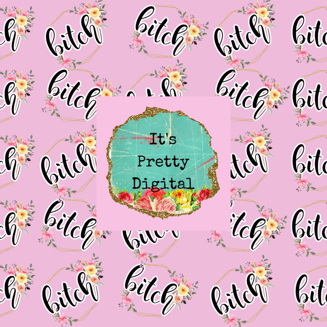 Swear Word Seamless Pattern, Bitch Fabric Design. Surface Pattern ...