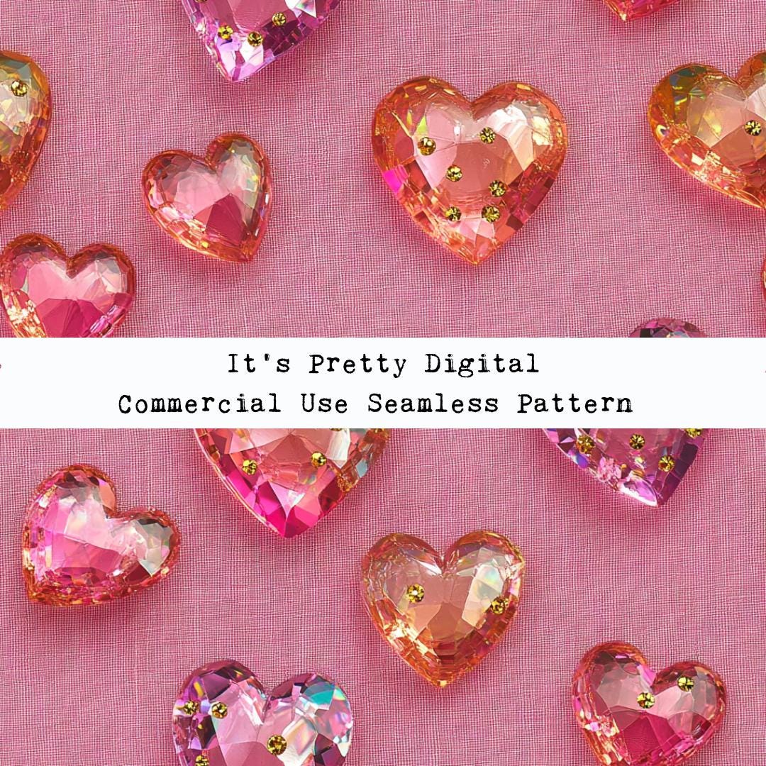 Rhinestone Hearts Realistic Textured Sequin Sparkle Seamless Repeat ...