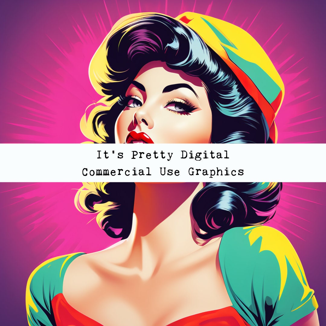 Pop Art Retro Pin up Girls Ladies Digital Paper Set Junk Journal Paper ...