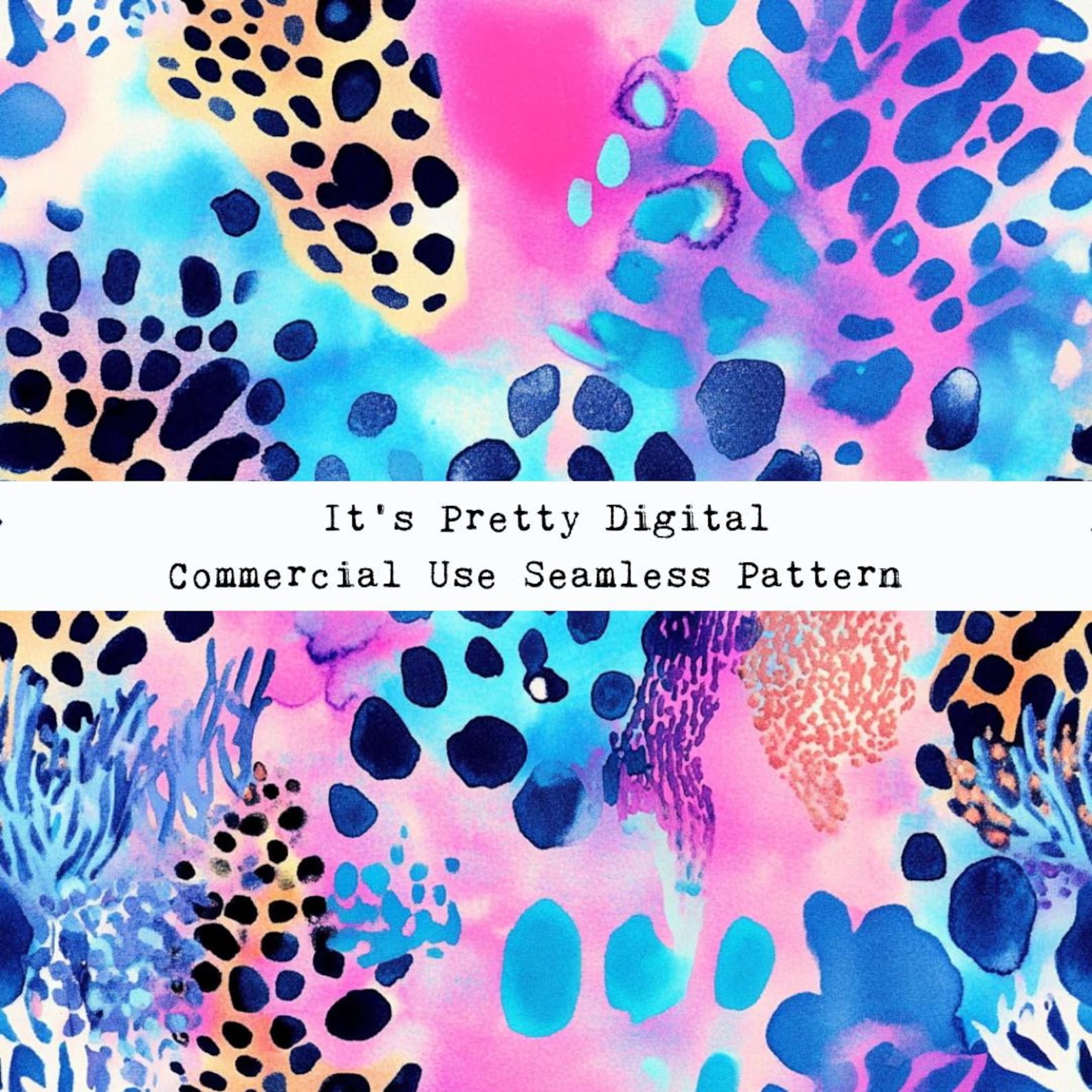 Watercolour Cool Leopard Print Alcohol Ink Seamless Sublimation File ...