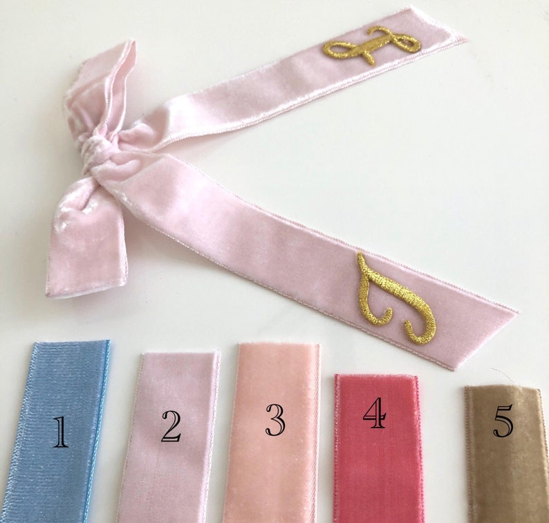 French Vintage Ribbon Custom Initial Hair Bow - Etsy