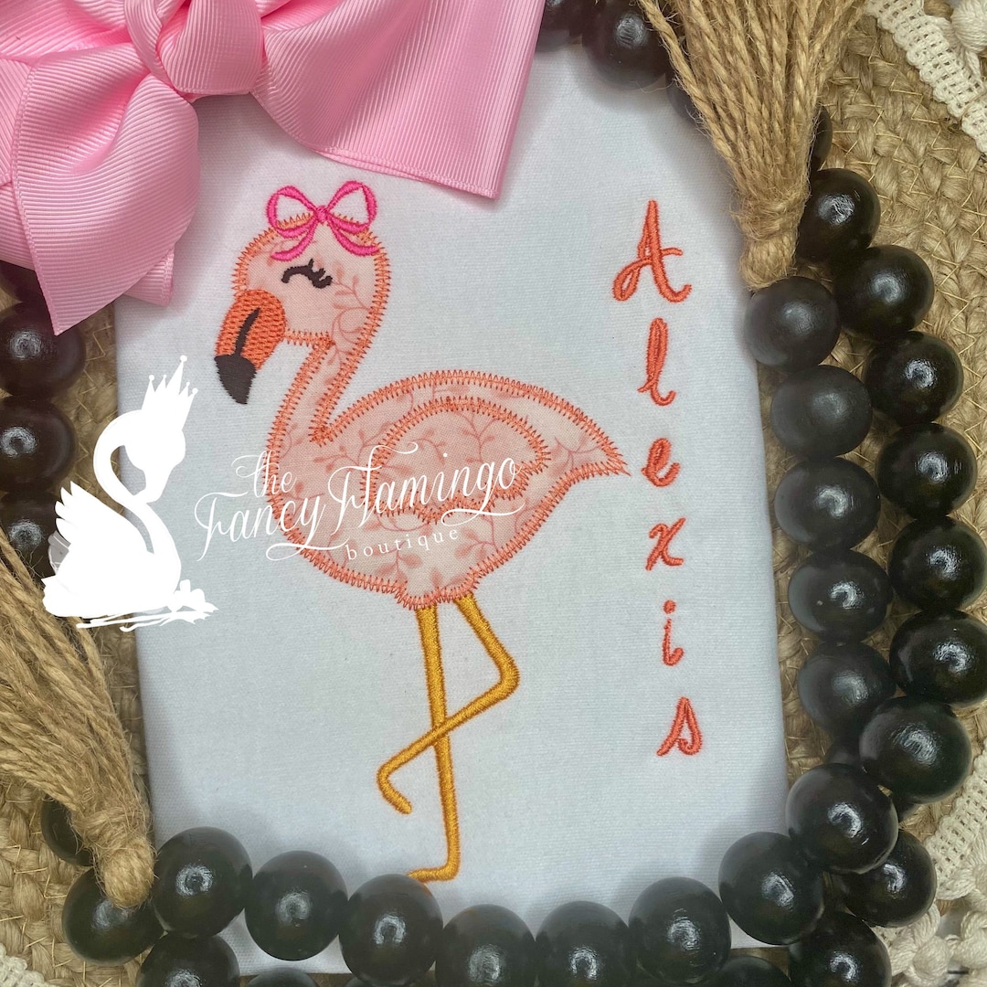 Girls Flamingo Shirt, Girls Pink Flamingo Shirt, Girls Flamingo ...