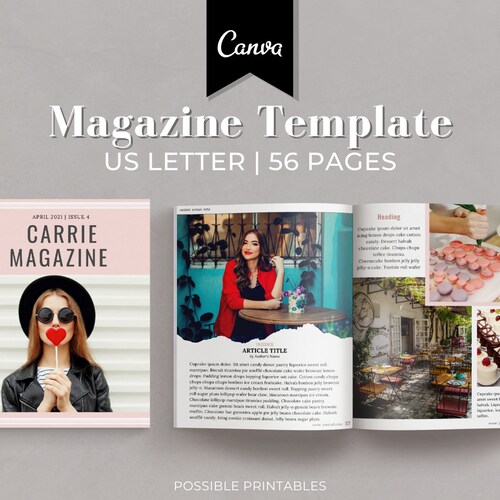 Canva Magazine Template for Small Business Owners & Bloggers - Etsy