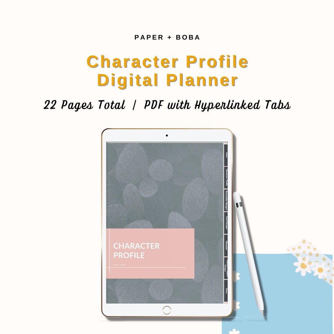 Digital Character Profile Planner for Writers. Get to Know Your ...
