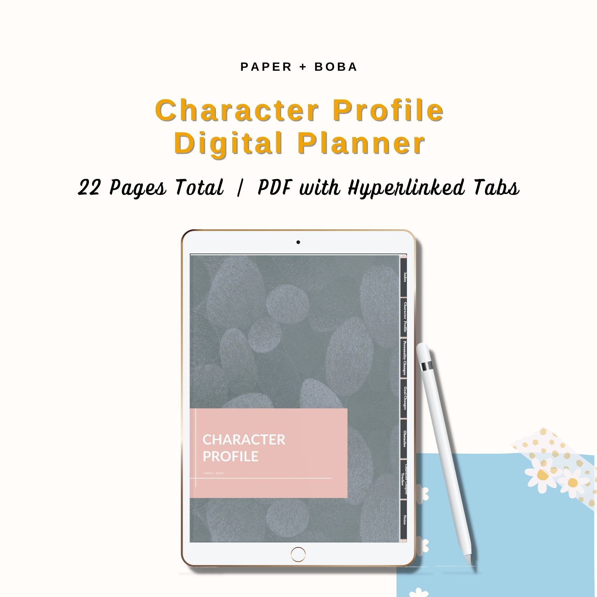 Digital Character Profile Planner for Writers. Get to Know Your ...