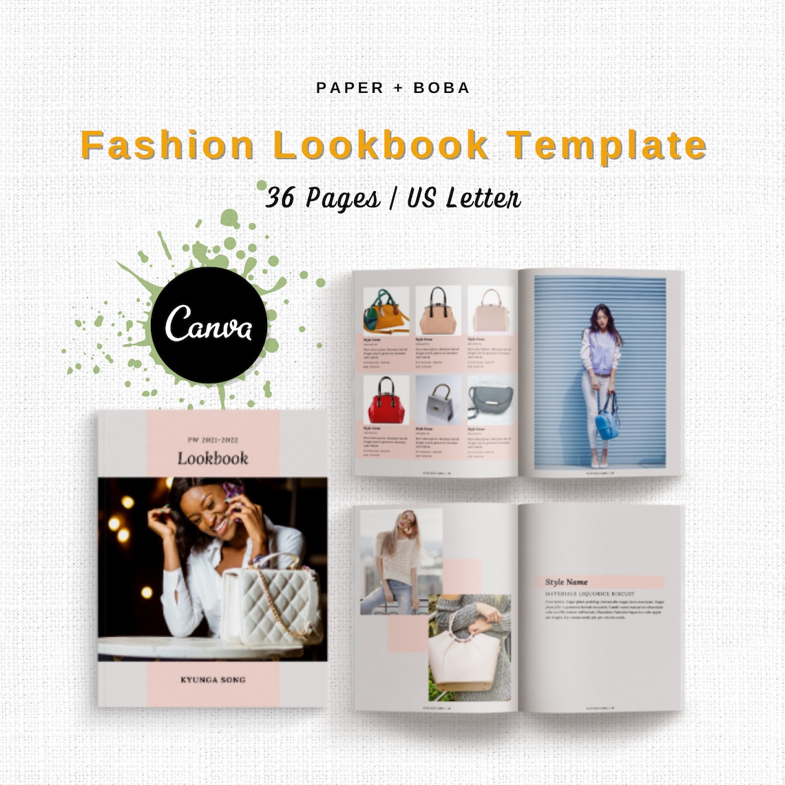 Canva Fashion Lookbook Template for Designers & Business - Etsy