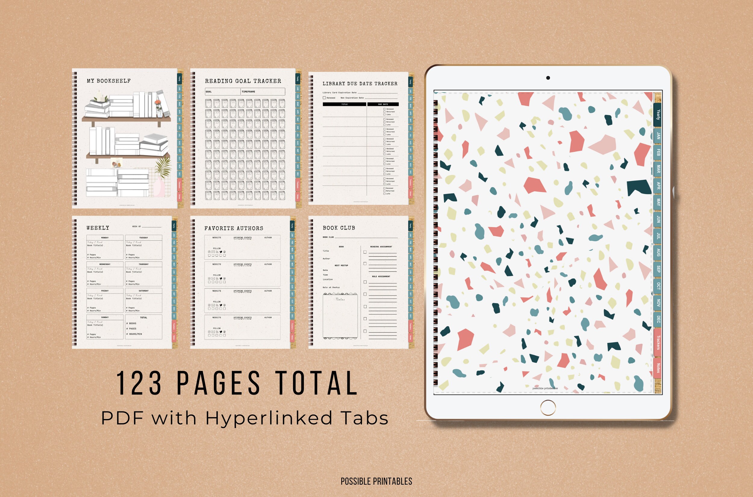 Boho Reading Journal Digital Planner. Book Reviews Reading - Etsy