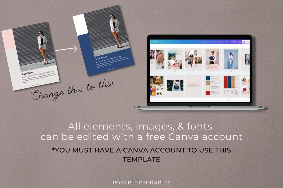 Canva Fashion Lookbook Template for Designers & Business - Etsy