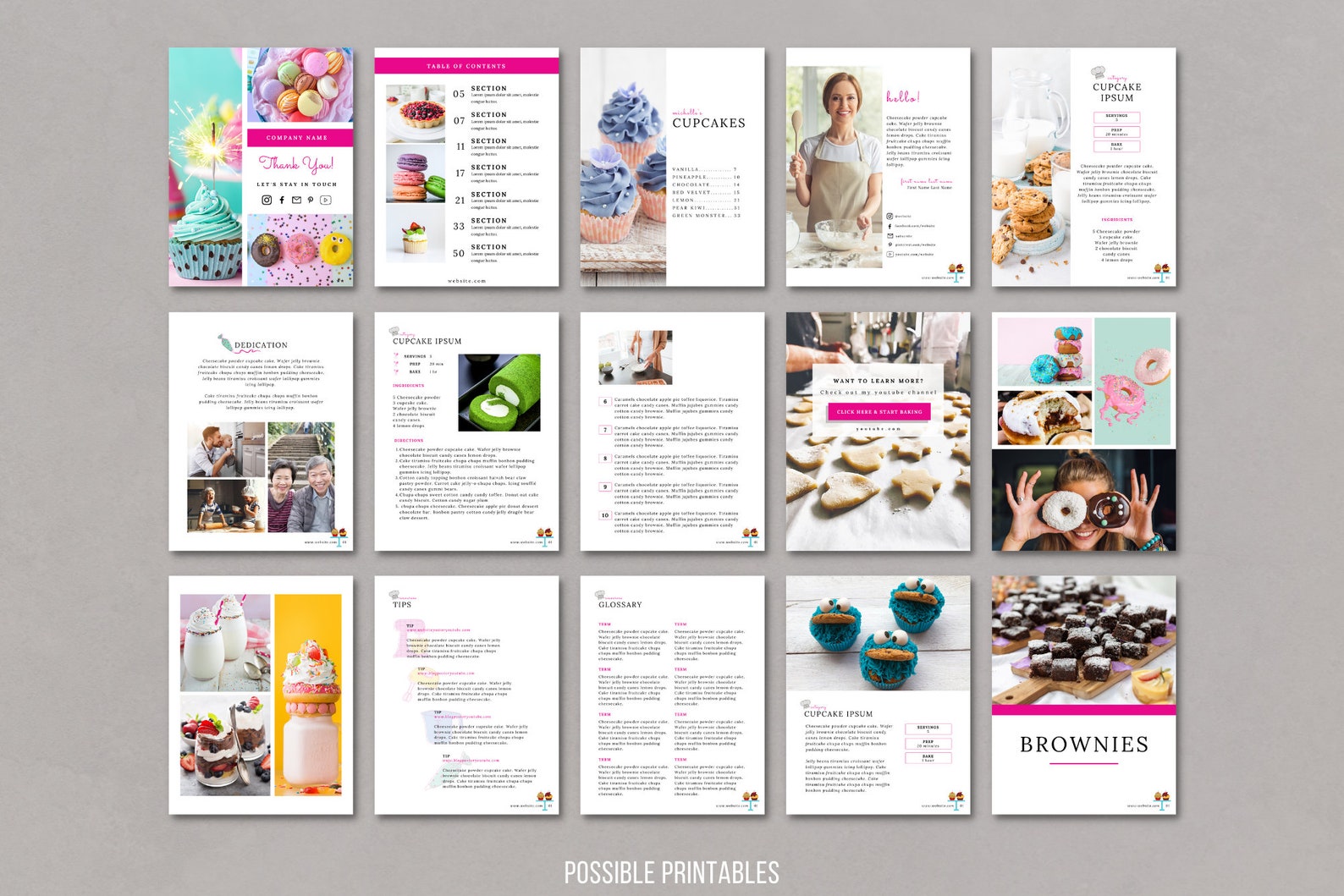 Canva Baking Cookbook Template. Recipe eBook Template. Recipe | Etsy