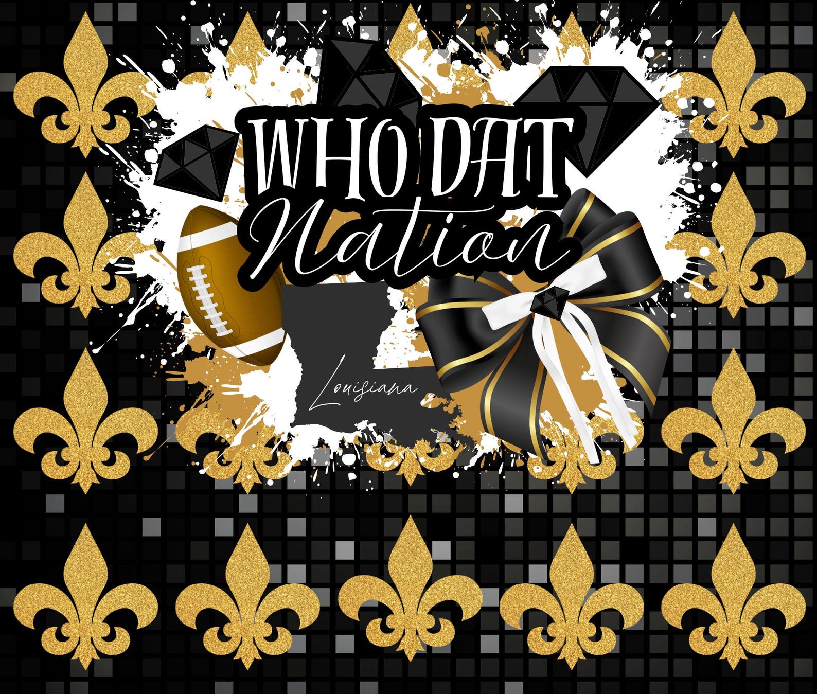 Who Dat Nation 20oz Skinny Tumbler Sublimation Wrap (digital Download ...