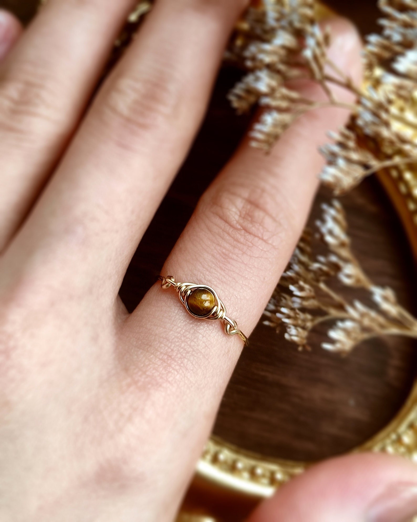 Tiger's Eye Ring in 14K Gold Filled, Rose Gold Filled, Sterling Silver ...