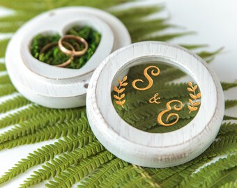 Wedding Ring Box Ring Bearer Box Love Birds Ring Box White | Etsy