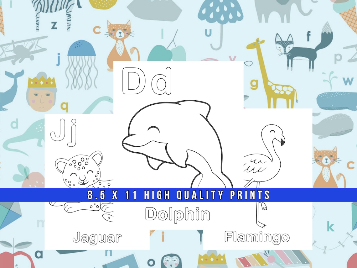Animal Alphabet Coloring Pages Preschool Alphabet Sheet - Etsy