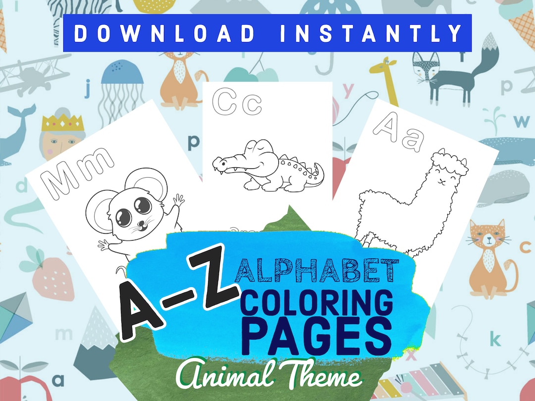 ABC Animal Coloring Pages | Digital Download | A-Z Alphabet Printable ...