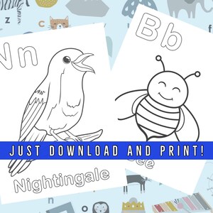 Animal Alphabet Coloring Pages Preschool Alphabet Sheet - Etsy