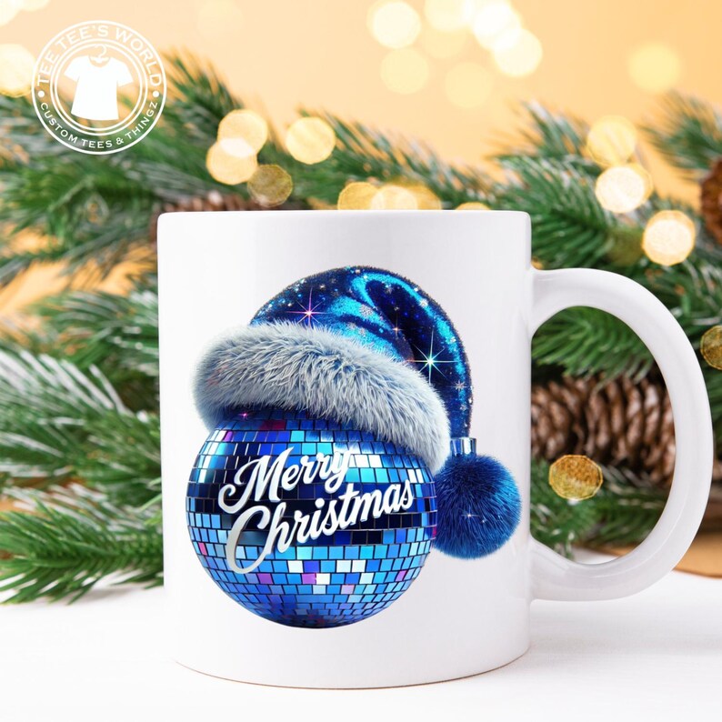 Royal Blue Christmas Disco Ball PNG: Holographic Sublimation Design ...