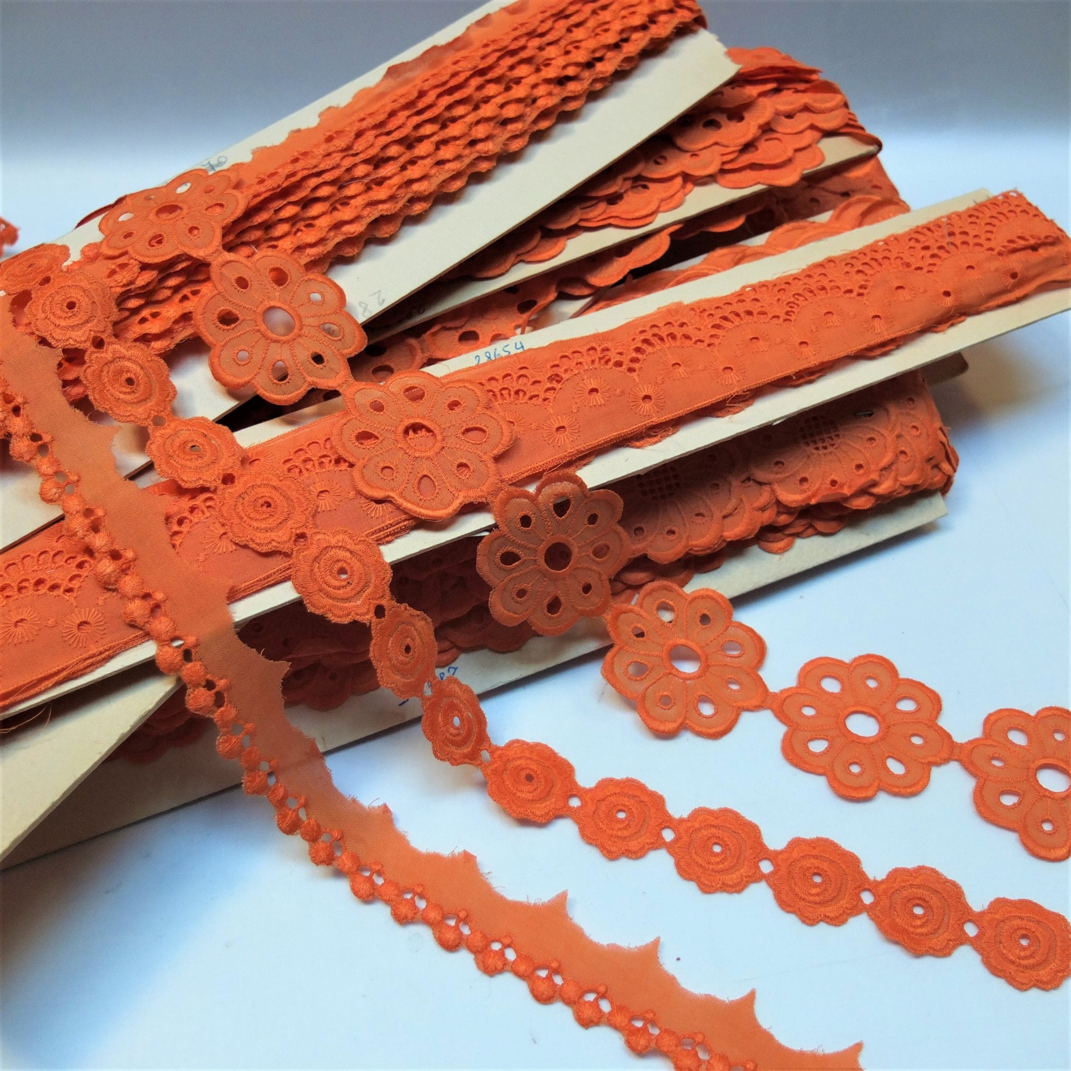 approx 100 meters different orange lace pattern in the same color Craft ...