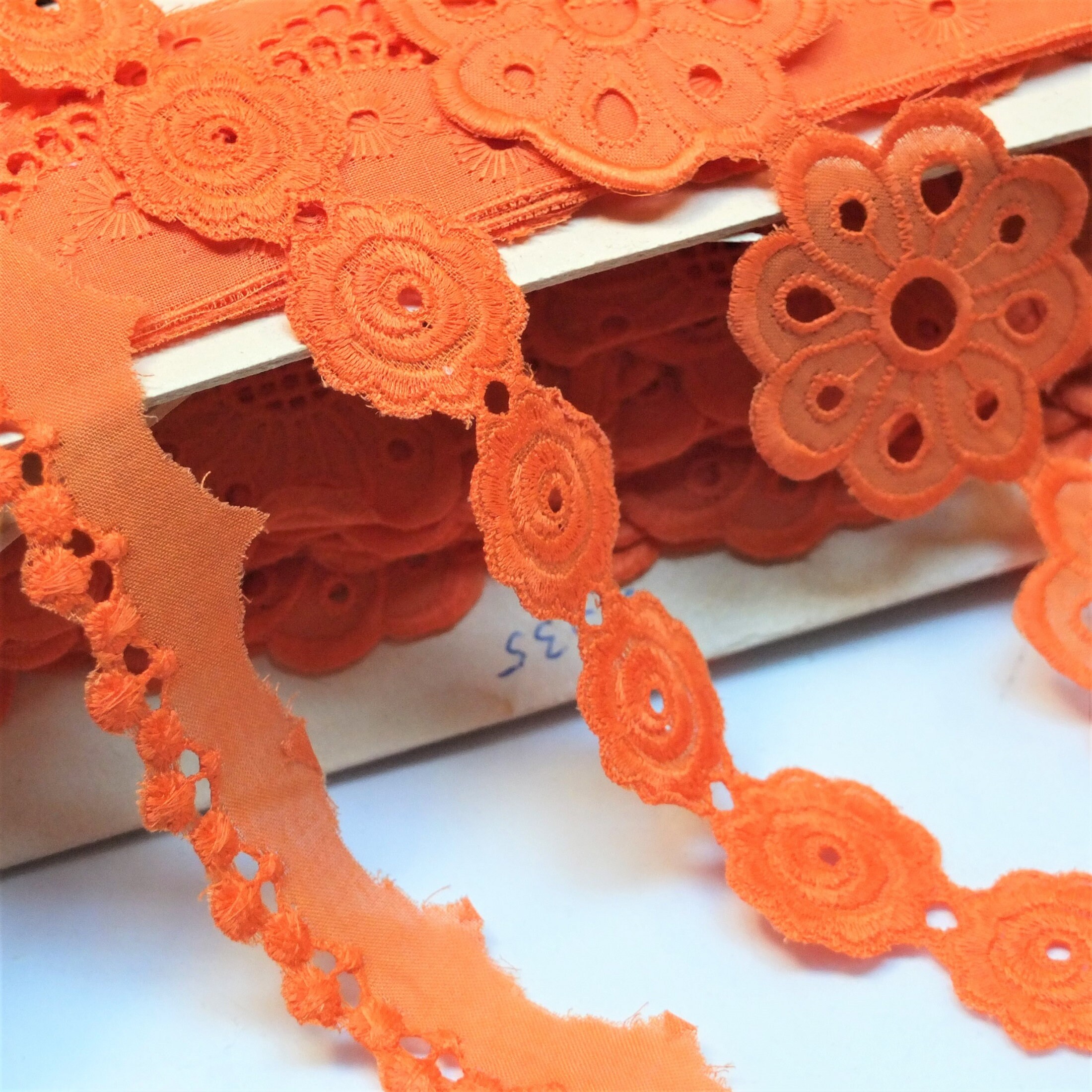 approx 100 meters different orange lace pattern in the same color Craft ...