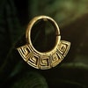 Ornate Filigree Septum Brass Piercing With Natural Garnet Stone ...